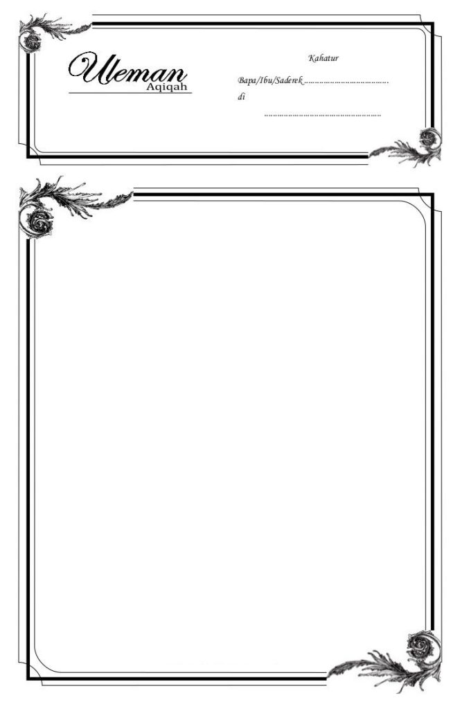 60+ Bingkai Undangan: Nikah, Tahlil, Aqiqah dll (DOWNLOAD)