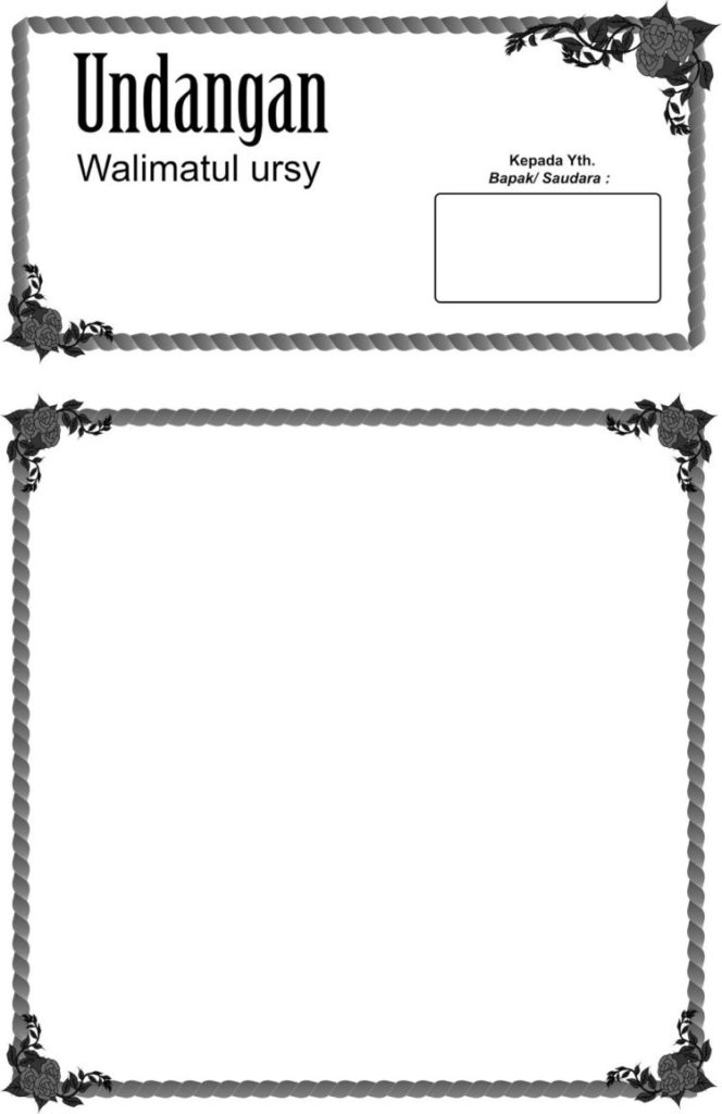 60+ Bingkai Undangan: Nikah, Tahlil, Aqiqah dll (DOWNLOAD)