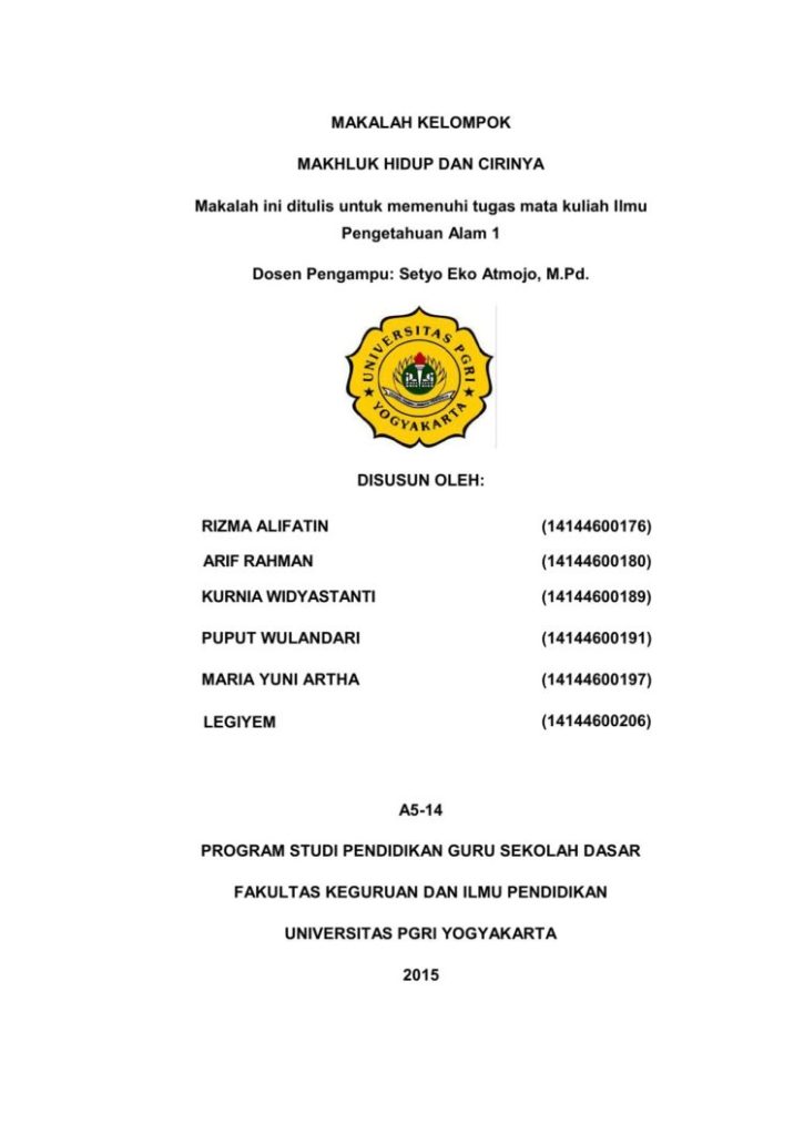 60+ Contoh Cover Makalah: Kuliah / SMA (BAIK, BENAR, MENARIK)