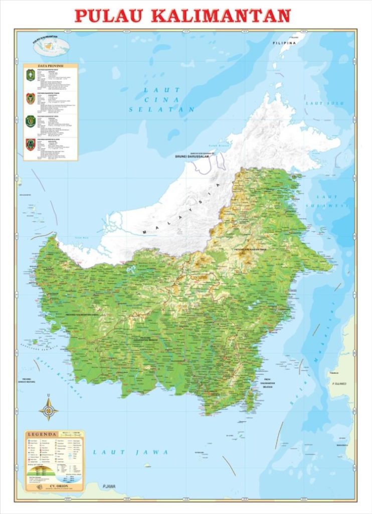 Peta Kalimantan (PULAU, TIMUR, BARAT, TENGAH, SELATAN, UTARA)